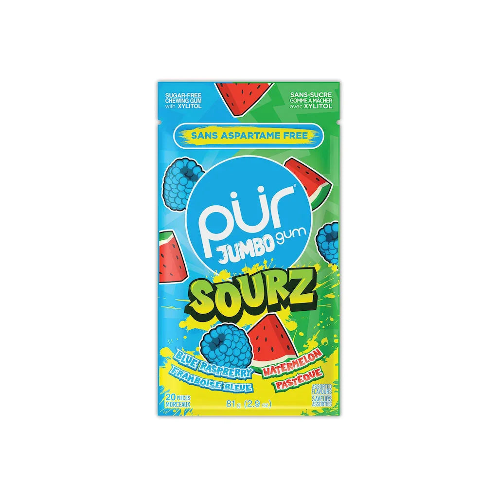 Sourz Jumbo Blue Raspberry Watermelon Chewing Gums – La Boite à Grains